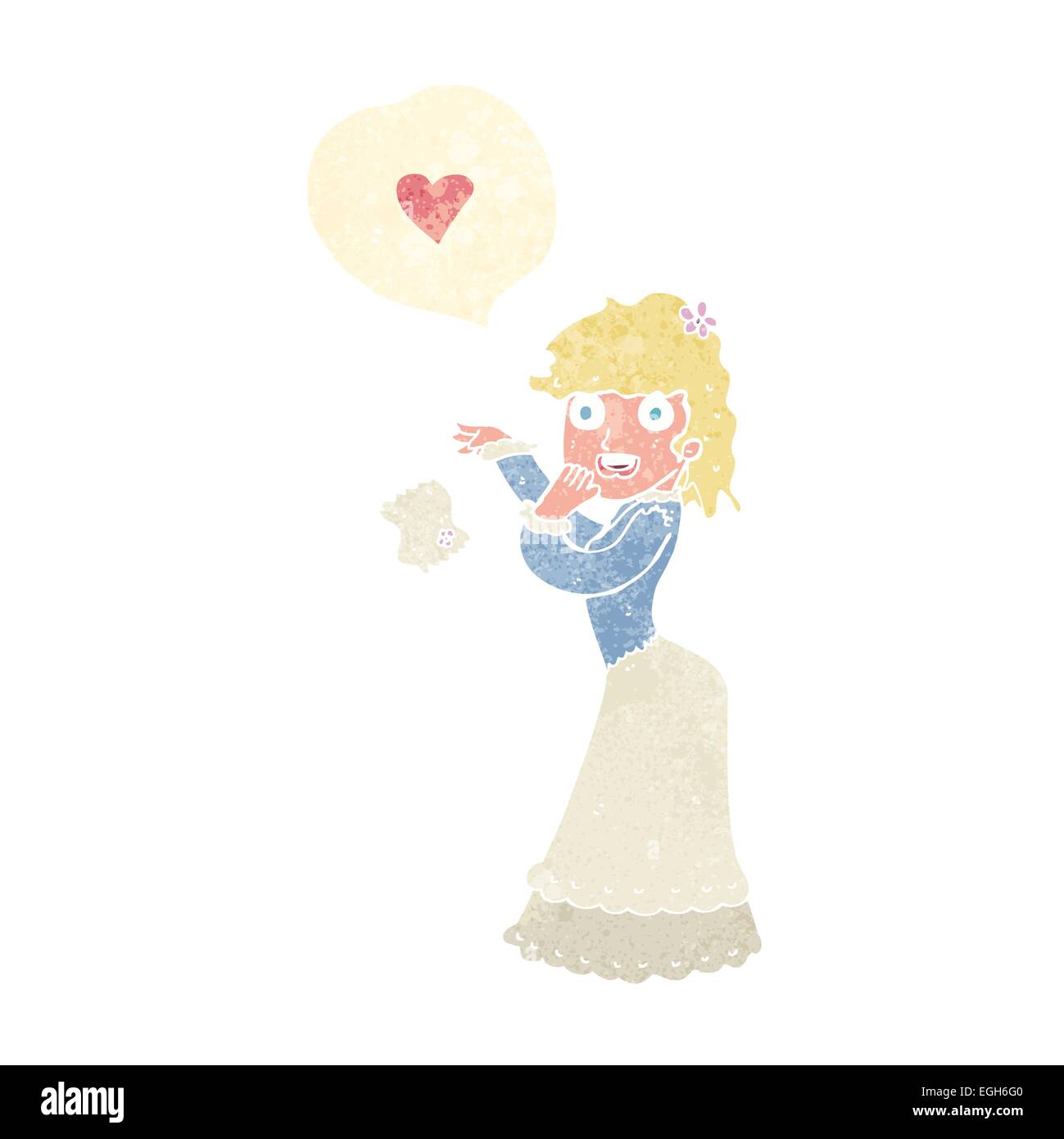 cartoon victorian woman dropping handkerchief as favour Stock Vector ...