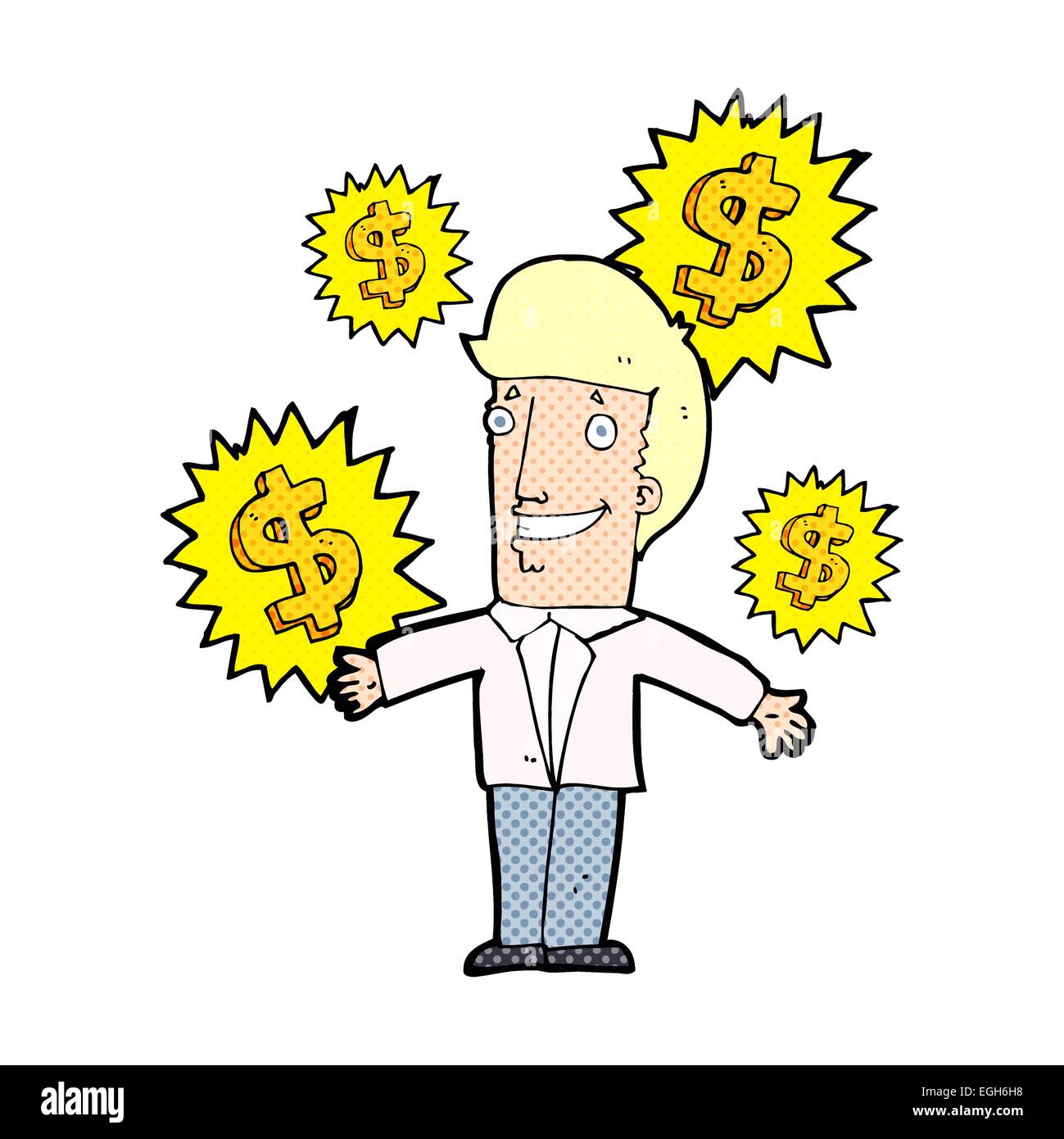 cartoon salesman making money Stock Vector Image & Art - Alamy