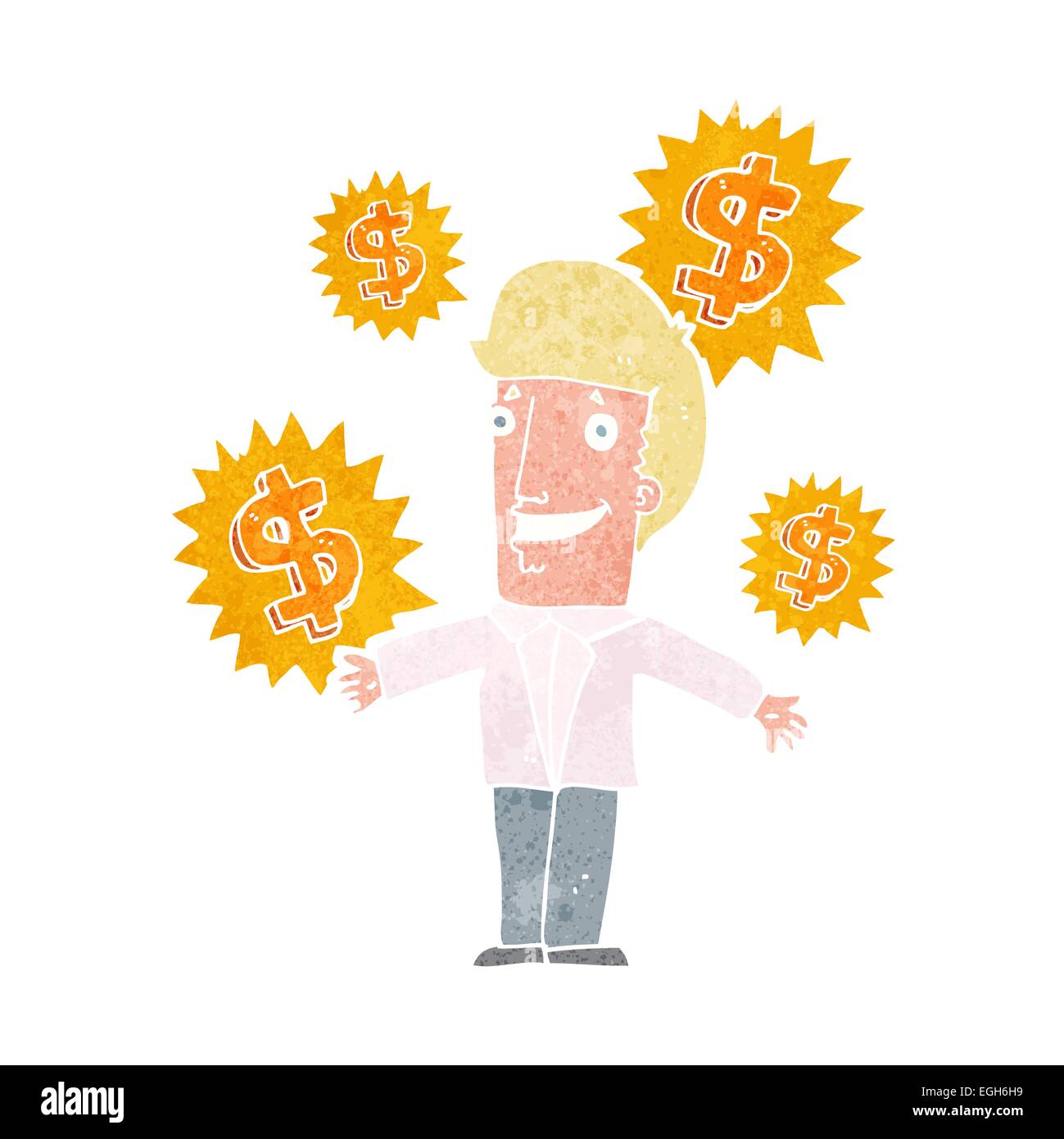 cartoon salesman making money Stock Vector Image & Art - Alamy