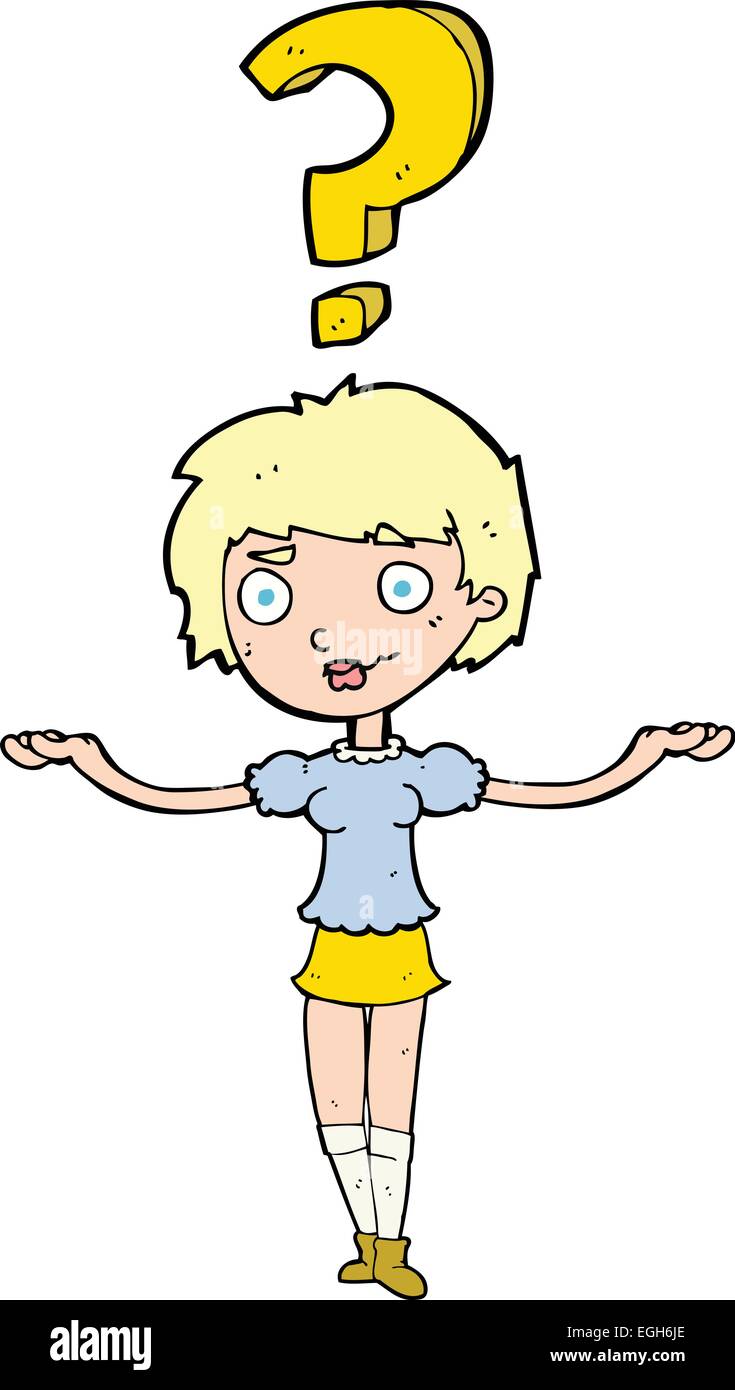 cartoon woman asking question Stock Vector Image & Art - Alamy