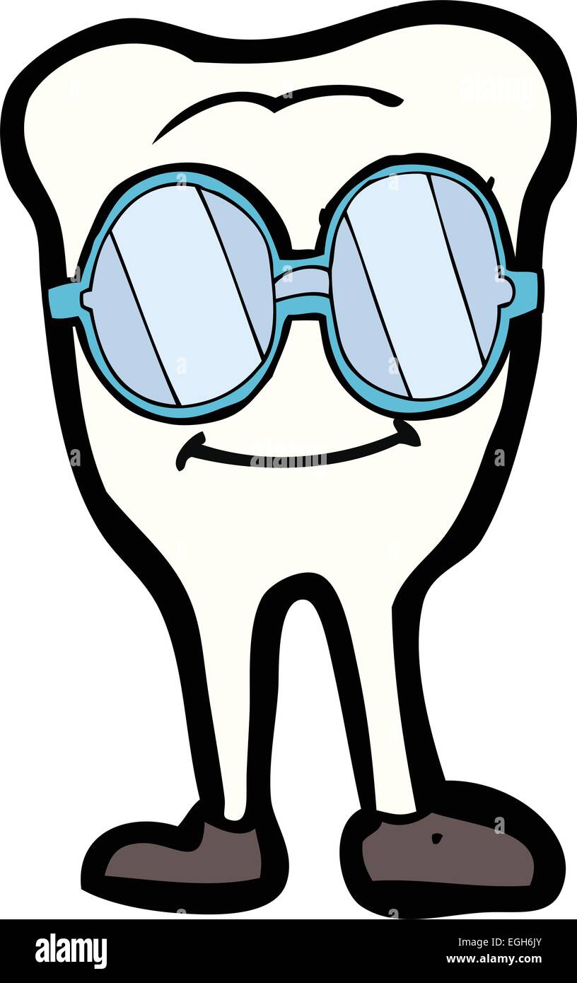 cartoon tooth wearing spectacles Stock Vector Image & Art - Alamy