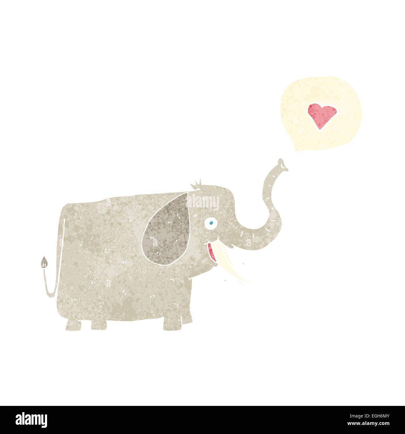 cartoon elephant with love heart Stock Vector Image & Art - Alamy