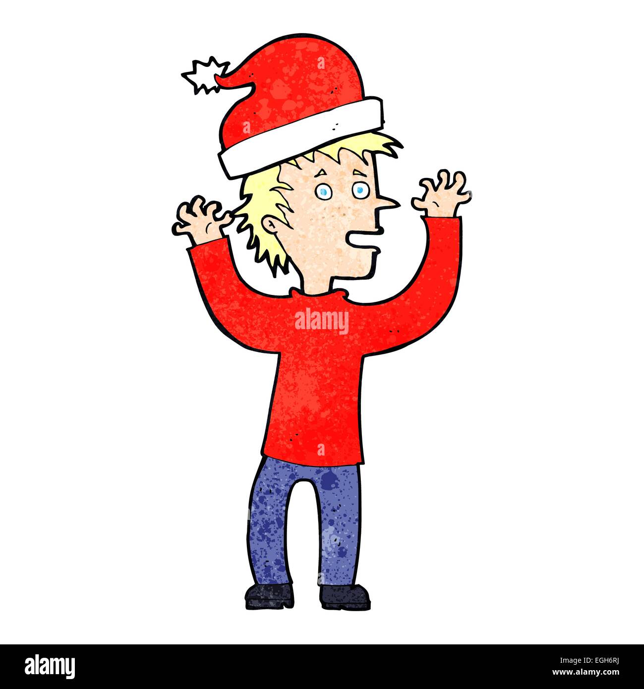 cartoon man getting ready for christmas Stock Vector Image & Art - Alamy