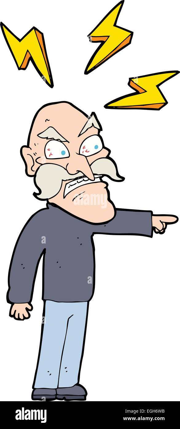 cartoon angry old man Stock Vector Image & Art - Alamy