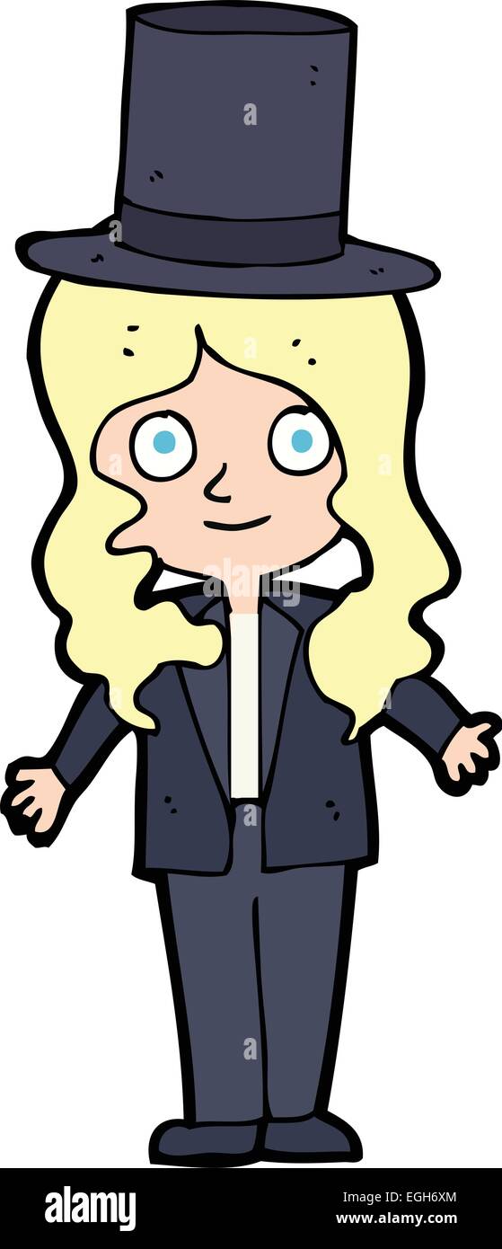 cartoon woman wearing top hat Stock Vector Image & Art - Alamy