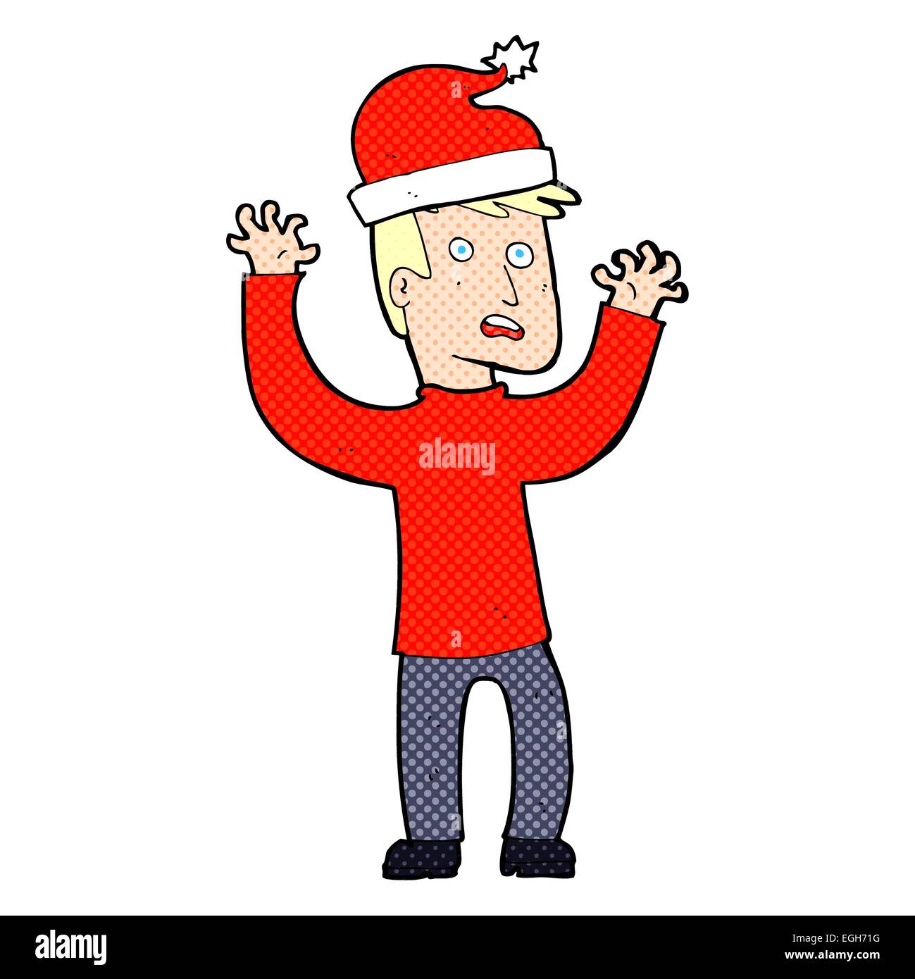 cartoon man getting ready for christmas Stock Vector Image & Art - Alamy