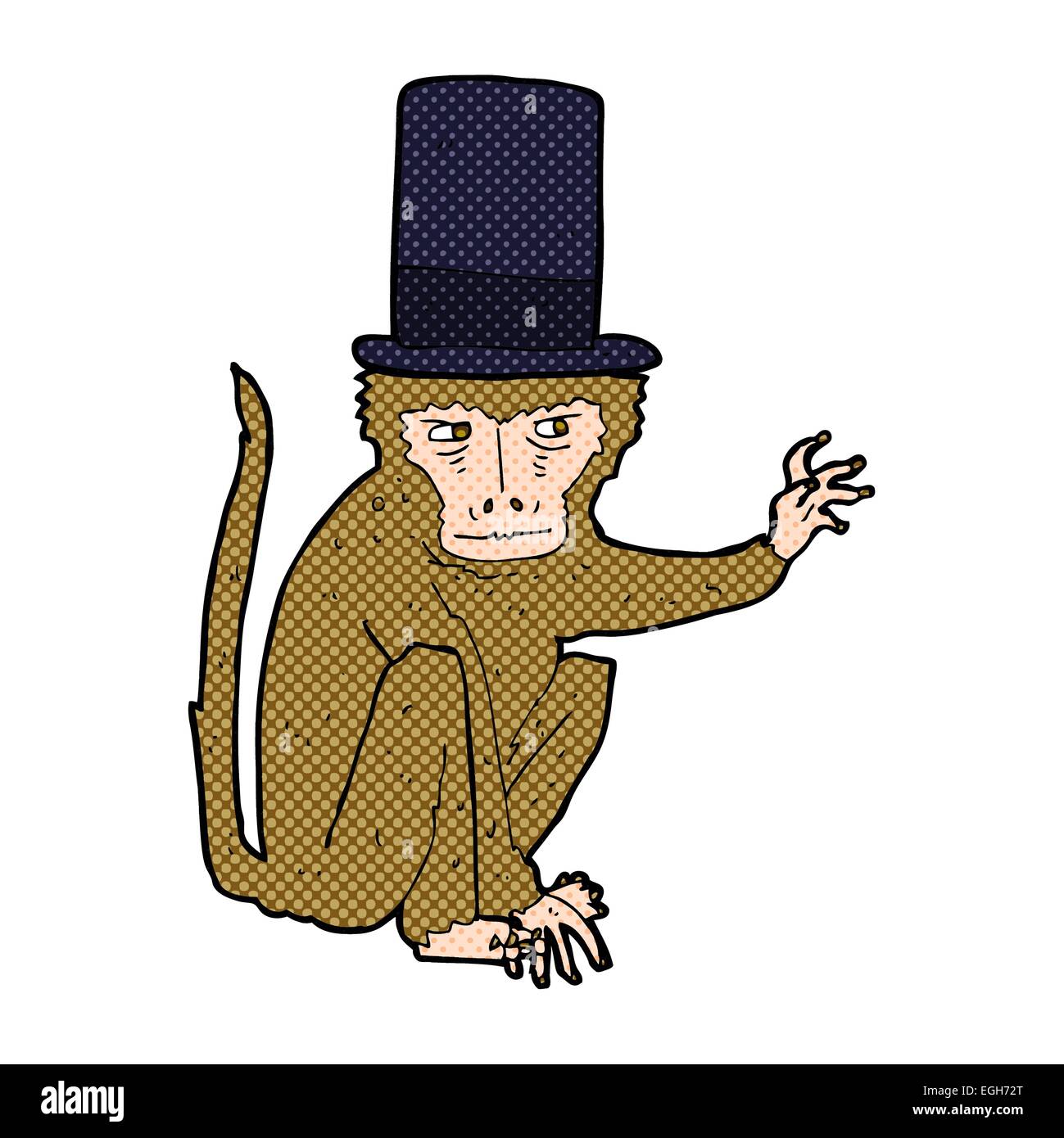 cartoon monkey wearing top hat Stock Vector Image & Art - Alamy
