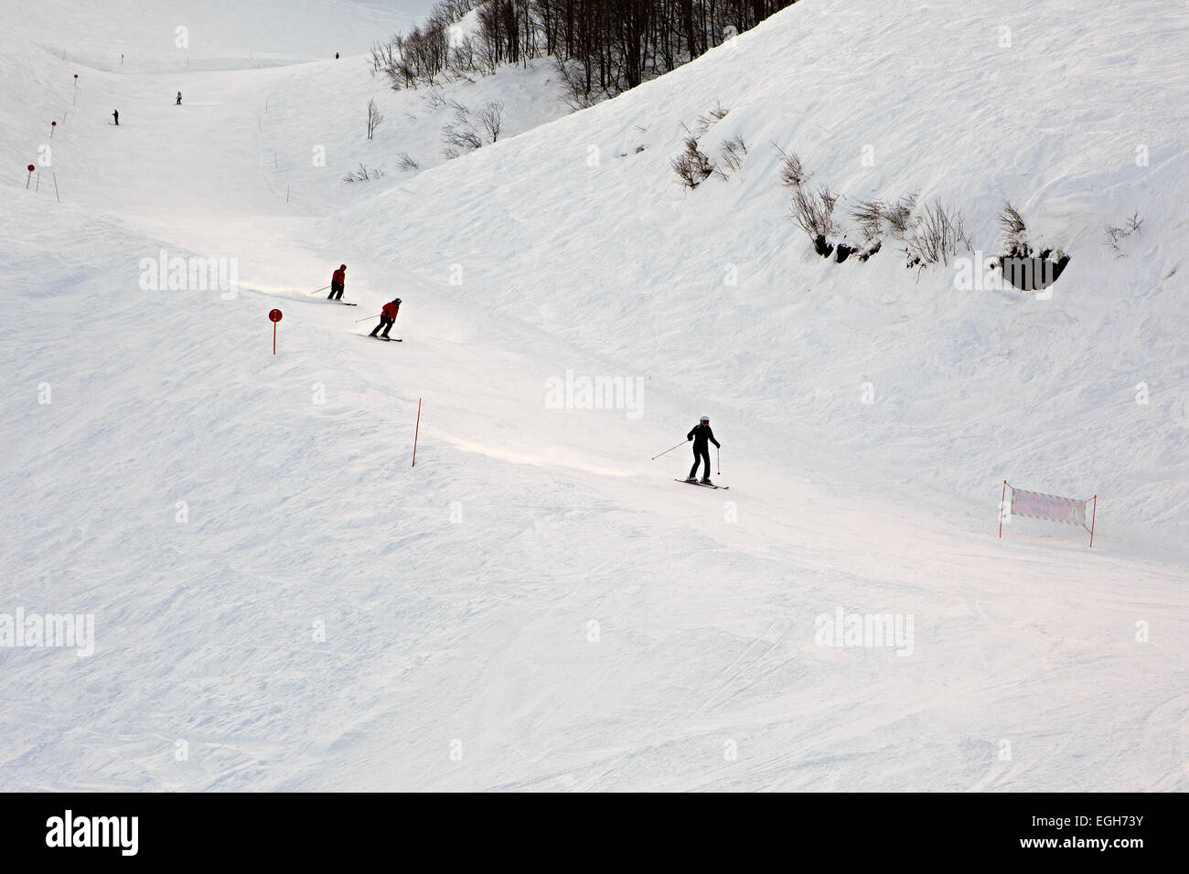 Mountain skitrack on the slope Stock Photo - Alamy
