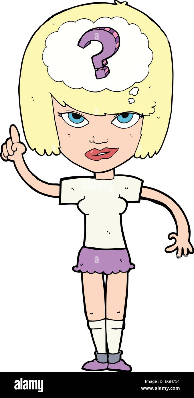 cartoon woman asking herself a question Stock Vector Image & Art - Alamy