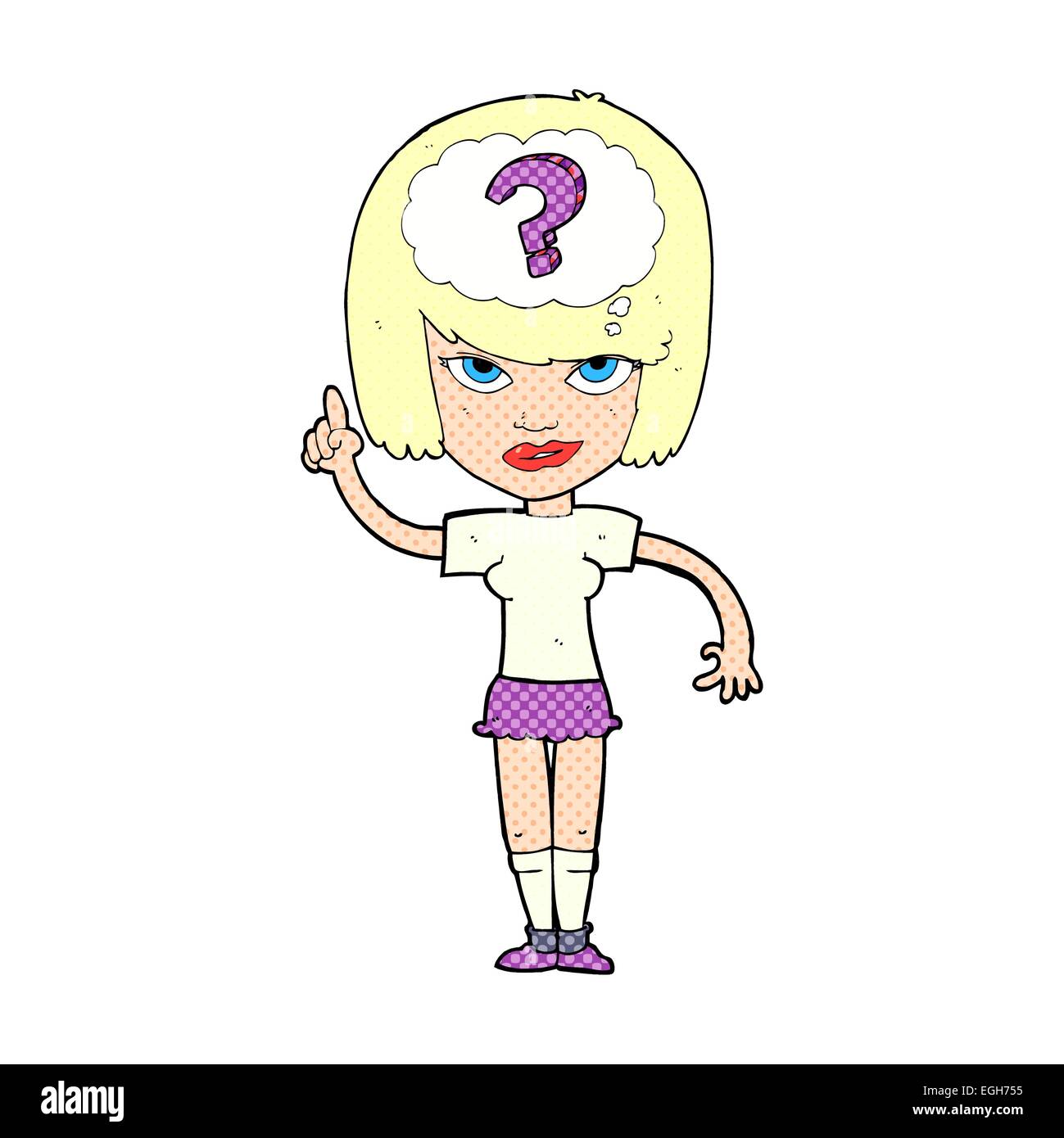 cartoon woman asking herself a question Stock Vector Image & Art - Alamy