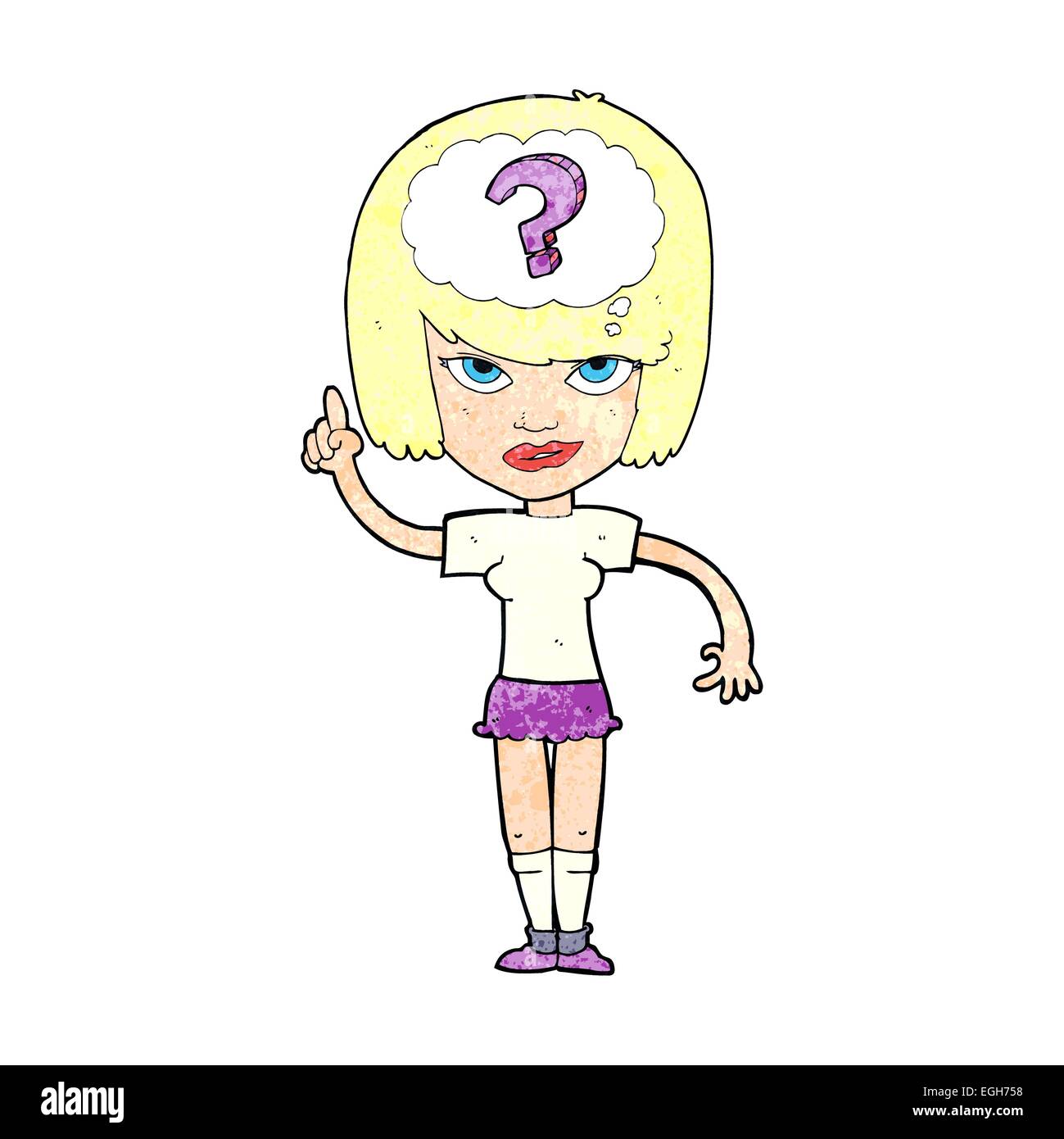 cartoon woman asking herself a question Stock Vector Image & Art - Alamy