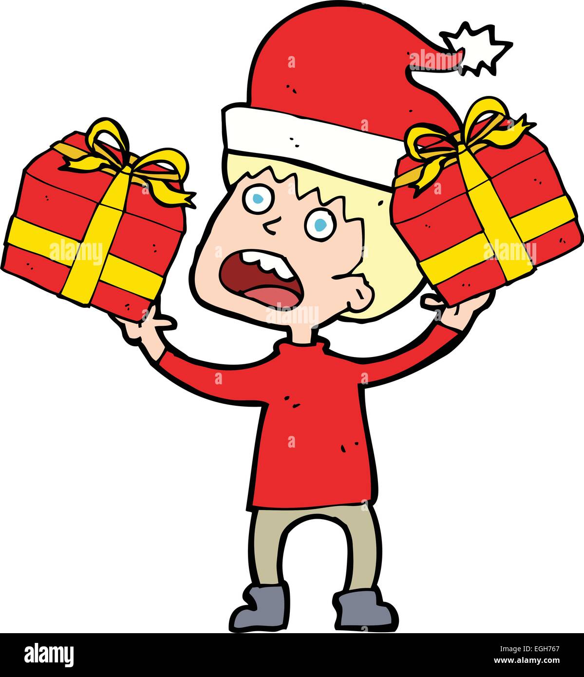 cartoon man getting ready for christmas Stock Vector Image & Art - Alamy