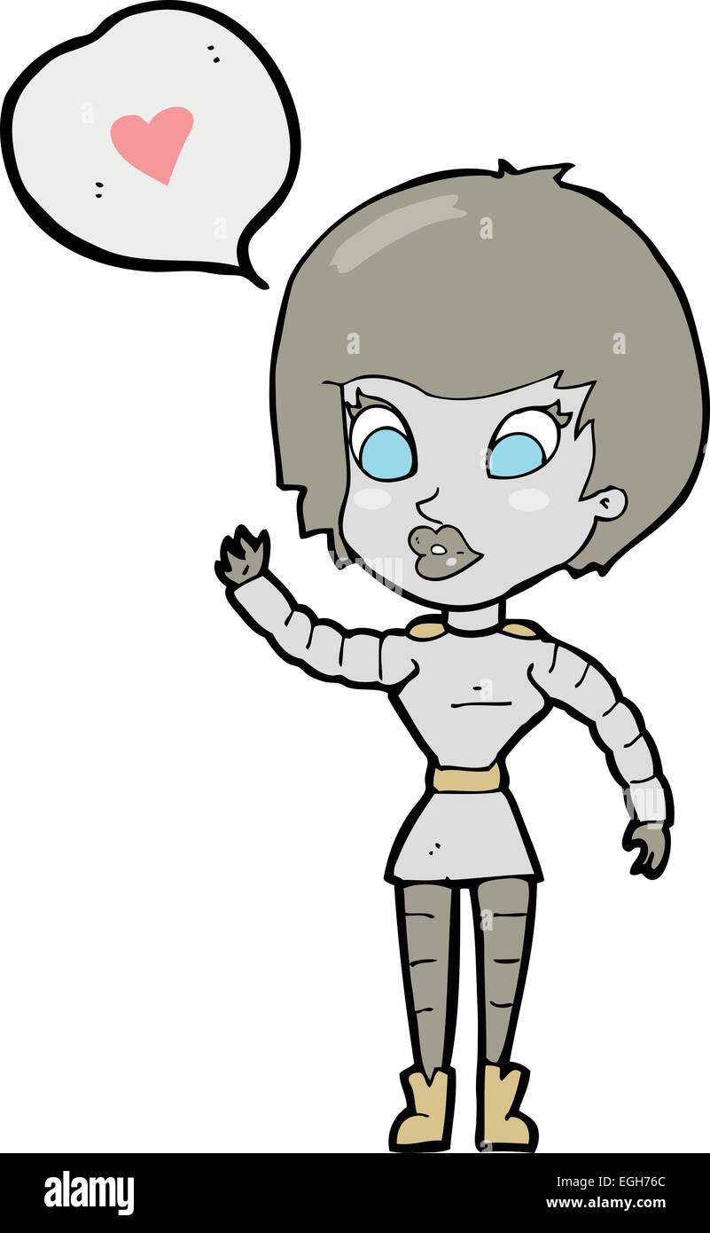 cartoon robot woman in love Stock Vector Image & Art - Alamy