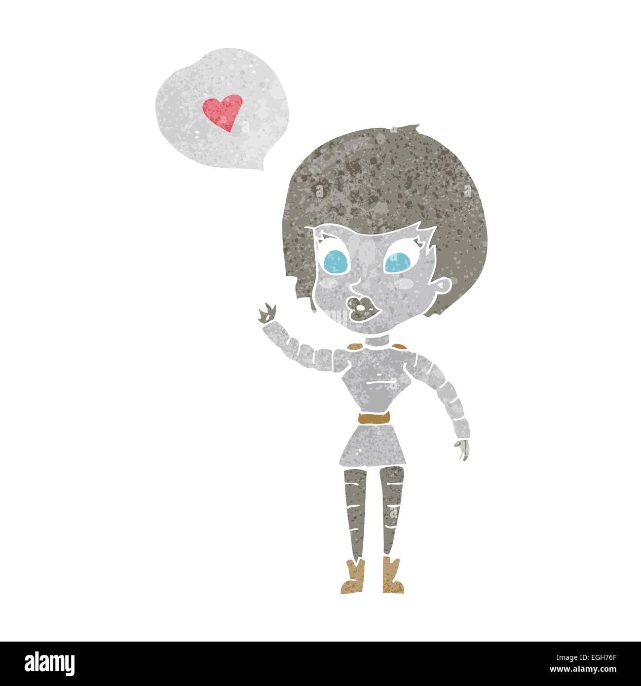 Cartoon robot woman in love hi-res stock photography and images - Alamy