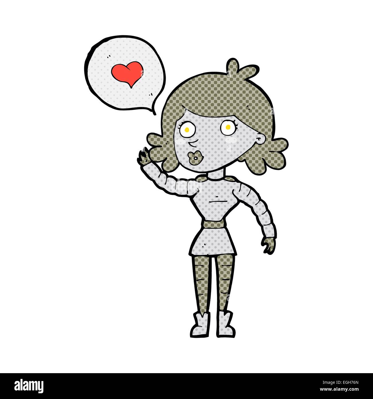 cartoon robot woman in love Stock Vector Image & Art - Alamy