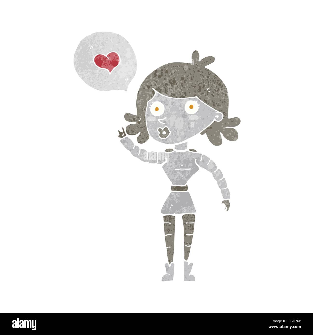 cartoon robot woman in love Stock Vector Image & Art - Alamy