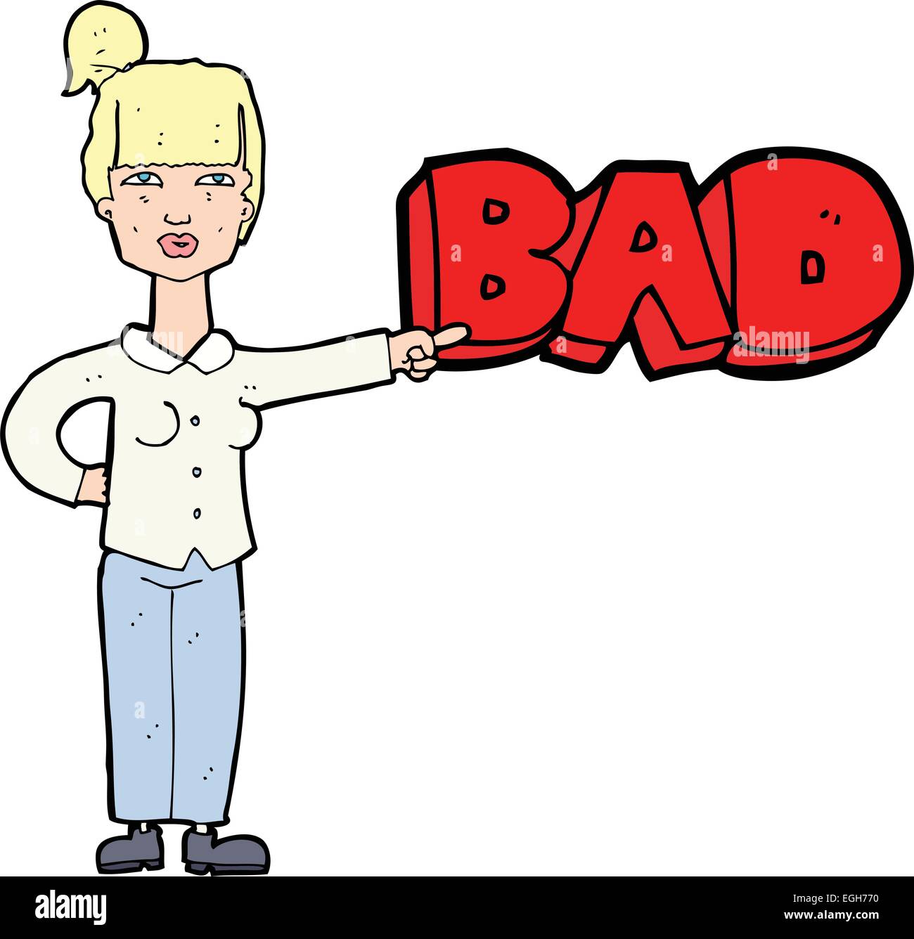 cartoon woman making a judgement Stock Vector Image & Art - Alamy