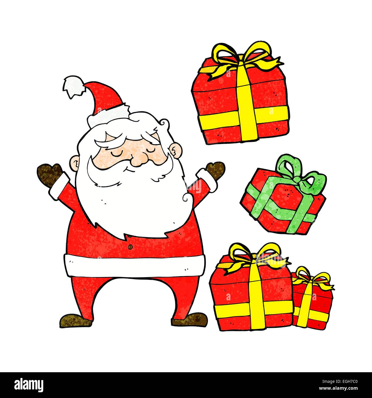 cartoon santa claus with presents Stock Vector Image & Art - Alamy