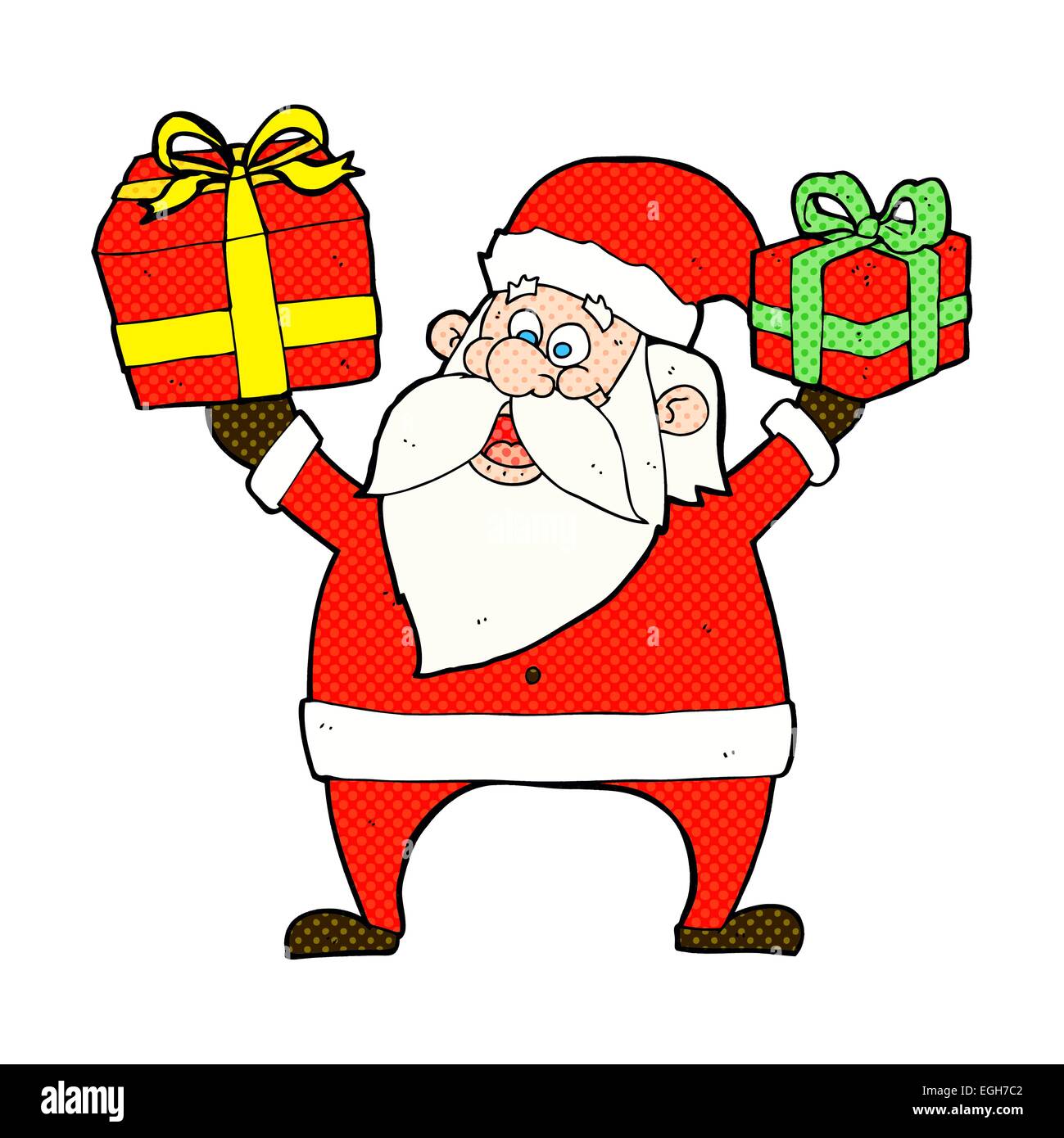 cartoon santa claus with presents Stock Vector Image & Art - Alamy