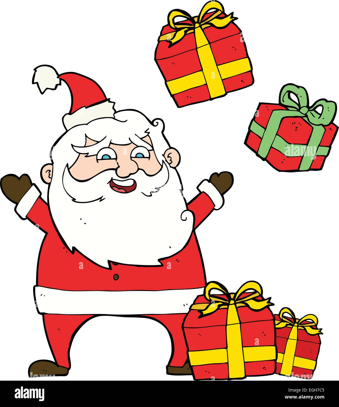 cartoon santa claus with presents Stock Vector Image & Art - Alamy