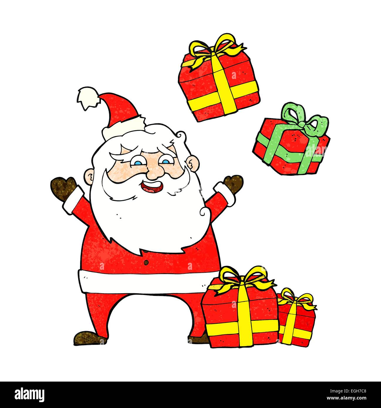 cartoon santa claus with presents Stock Vector Image & Art - Alamy