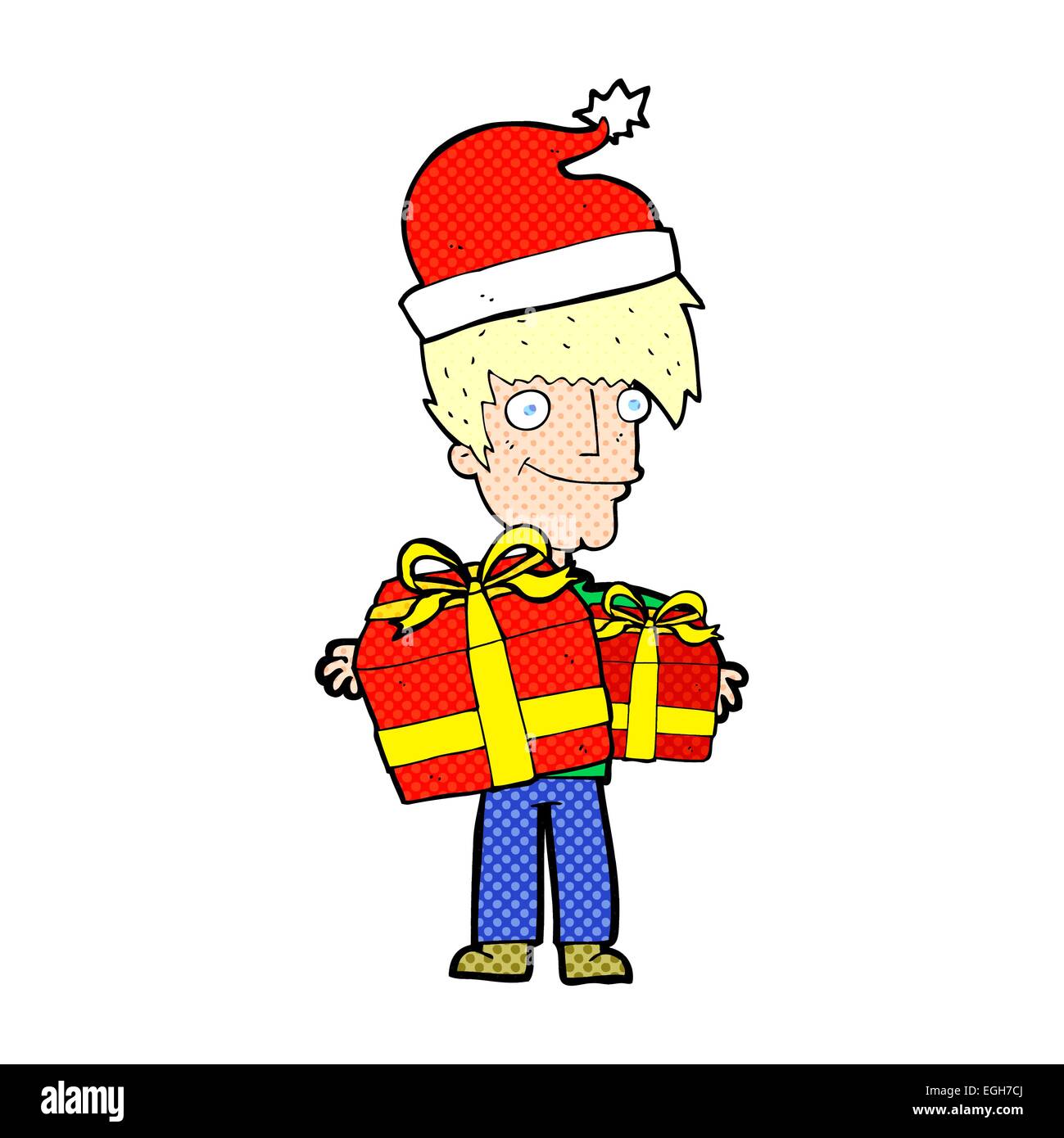 cartoon man getting ready for christmas Stock Vector Image & Art - Alamy
