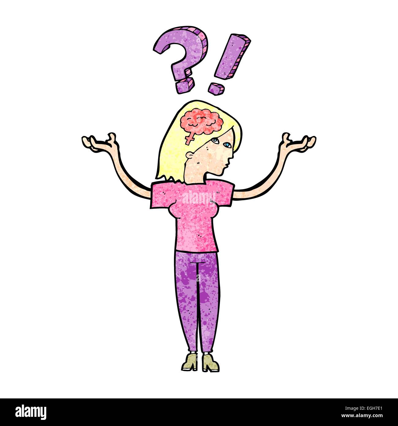 cartoon woman asking question Stock Vector Image & Art - Alamy