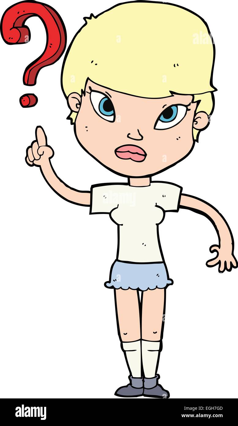 cartoon woman asking question Stock Vector Image & Art - Alamy
