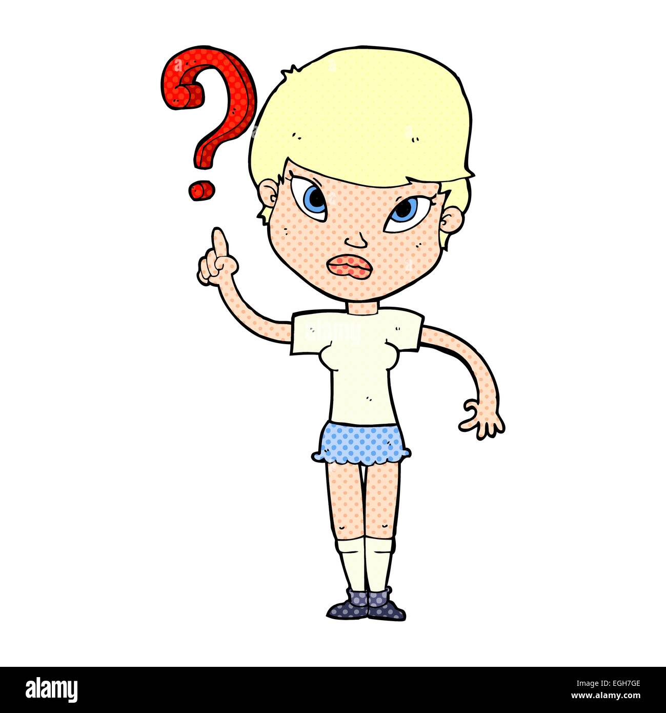 cartoon woman asking question Stock Vector Image & Art - Alamy