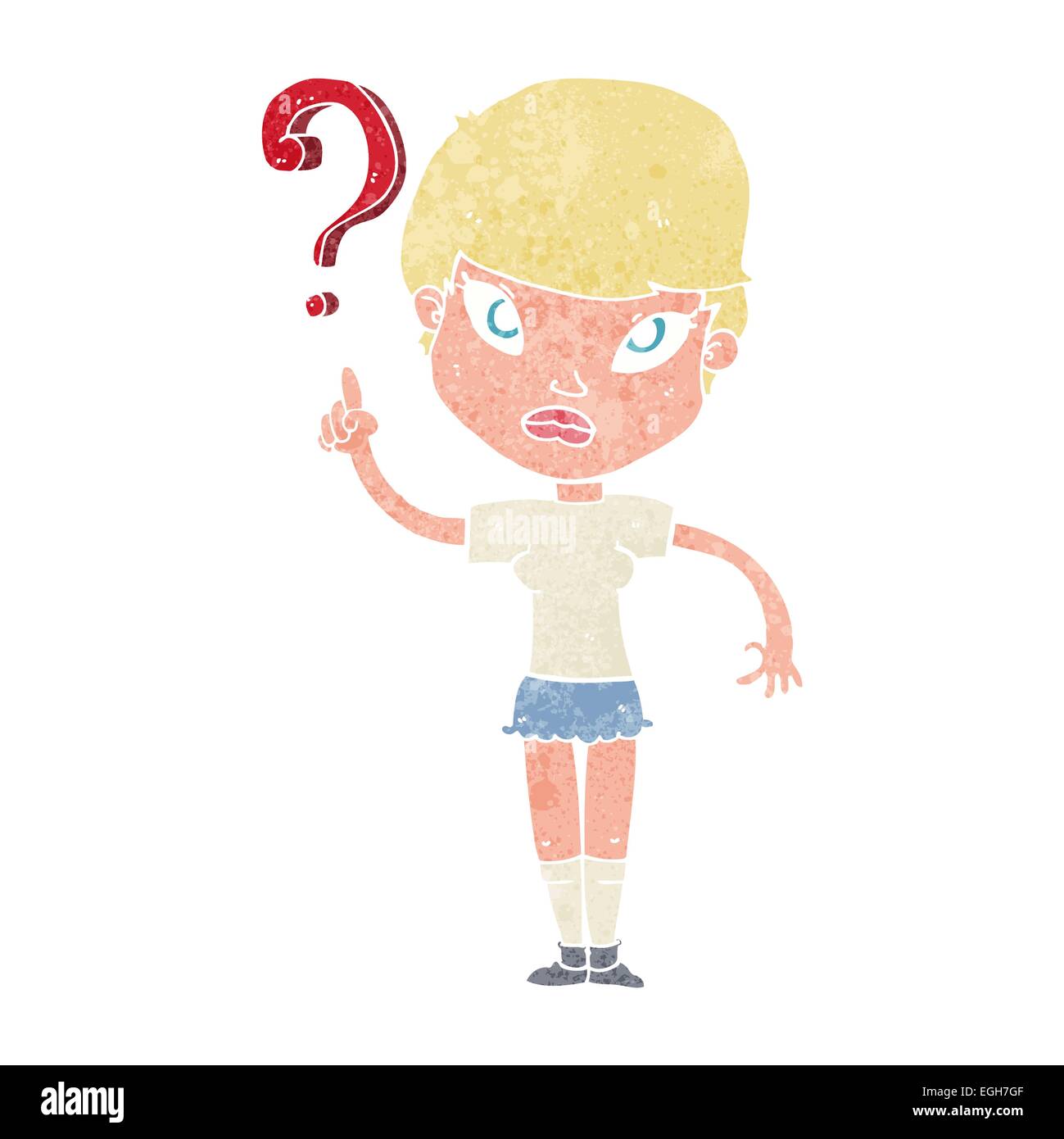 cartoon woman asking question Stock Vector Image & Art - Alamy