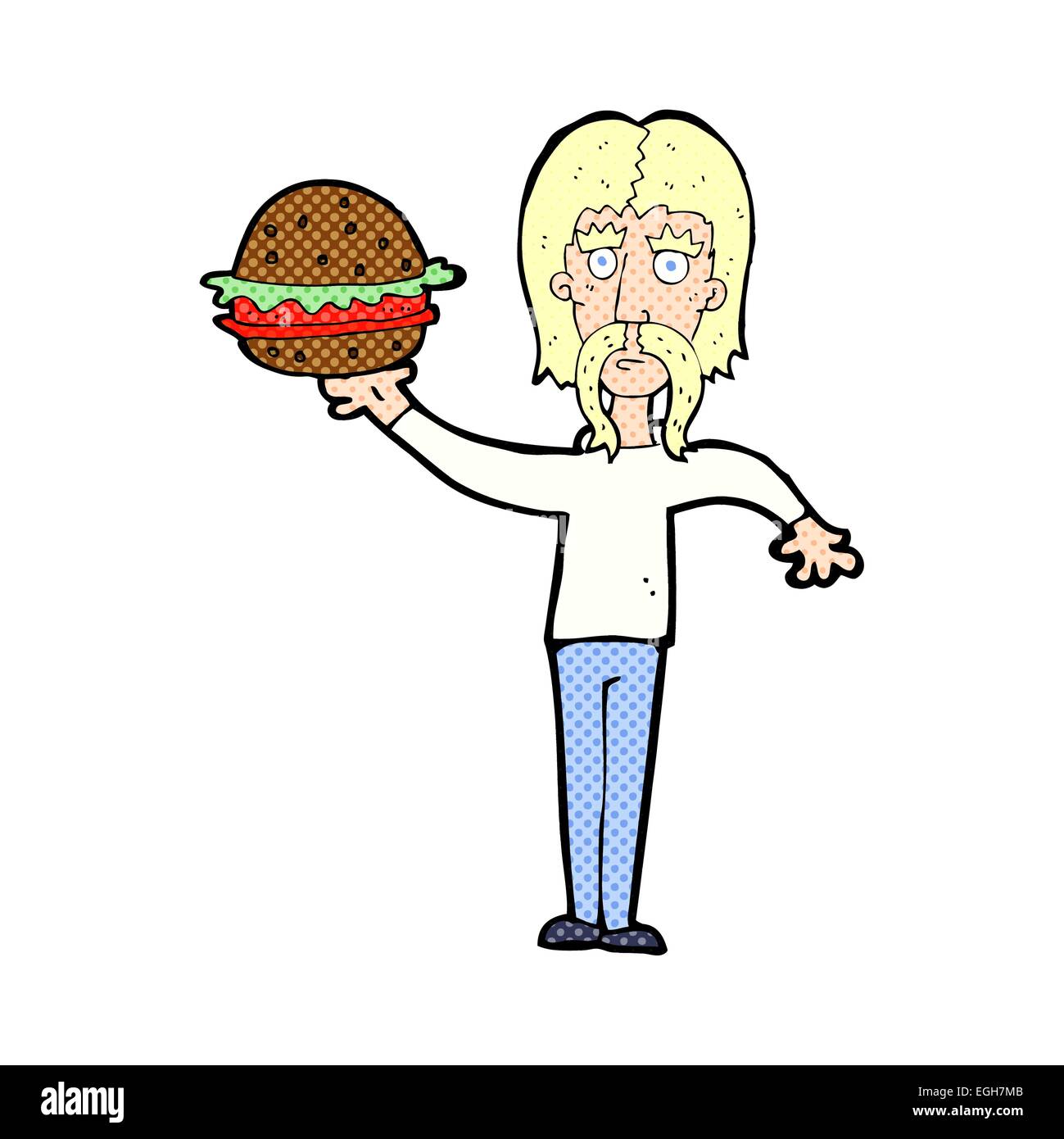 cartoon man with burger Stock Vector Image & Art - Alamy
