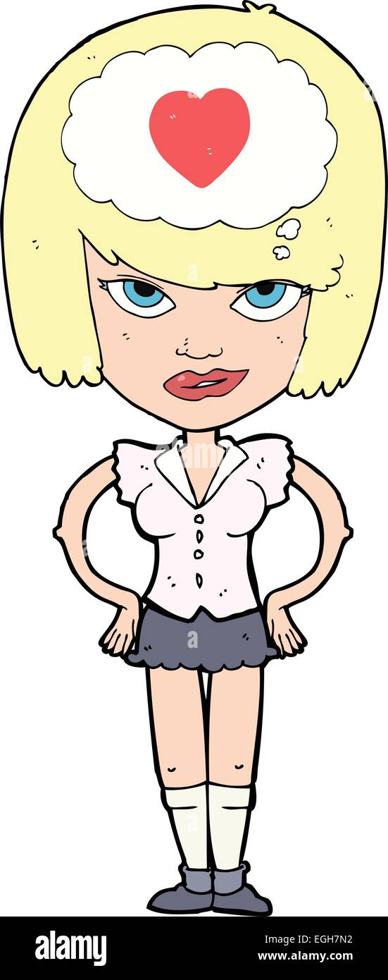 cartoon woman thinking about love Stock Vector Image & Art - Alamy