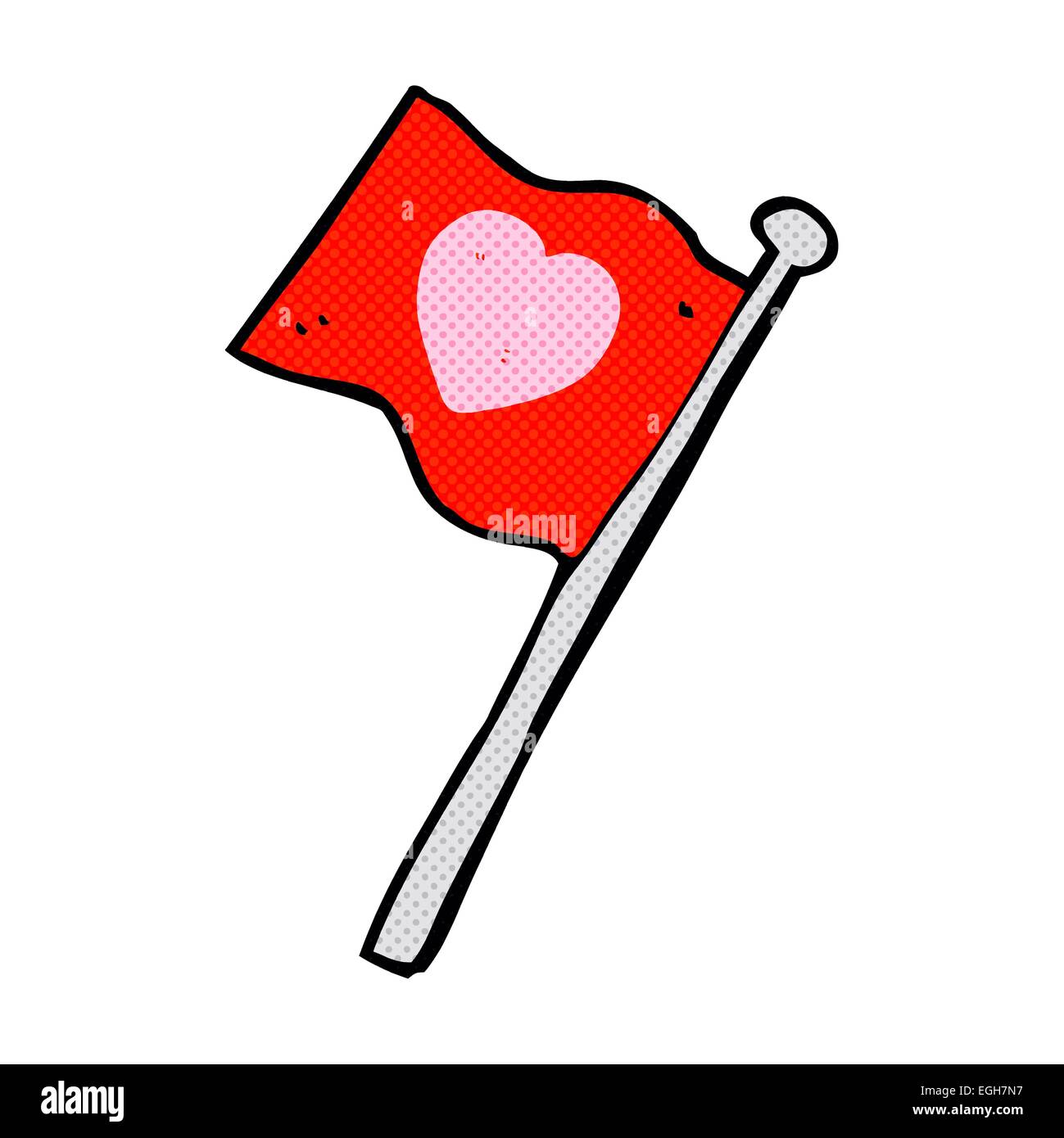 cartoon flag with love heart Stock Vector Image & Art - Alamy