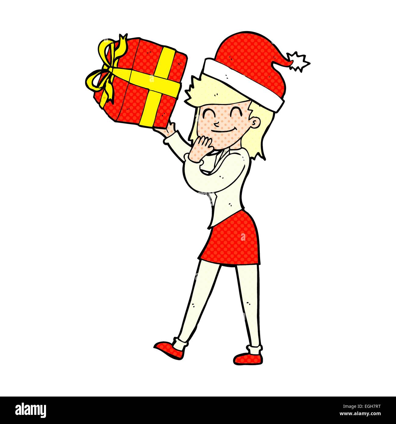 cartoon woman with present Stock Vector Image & Art - Alamy