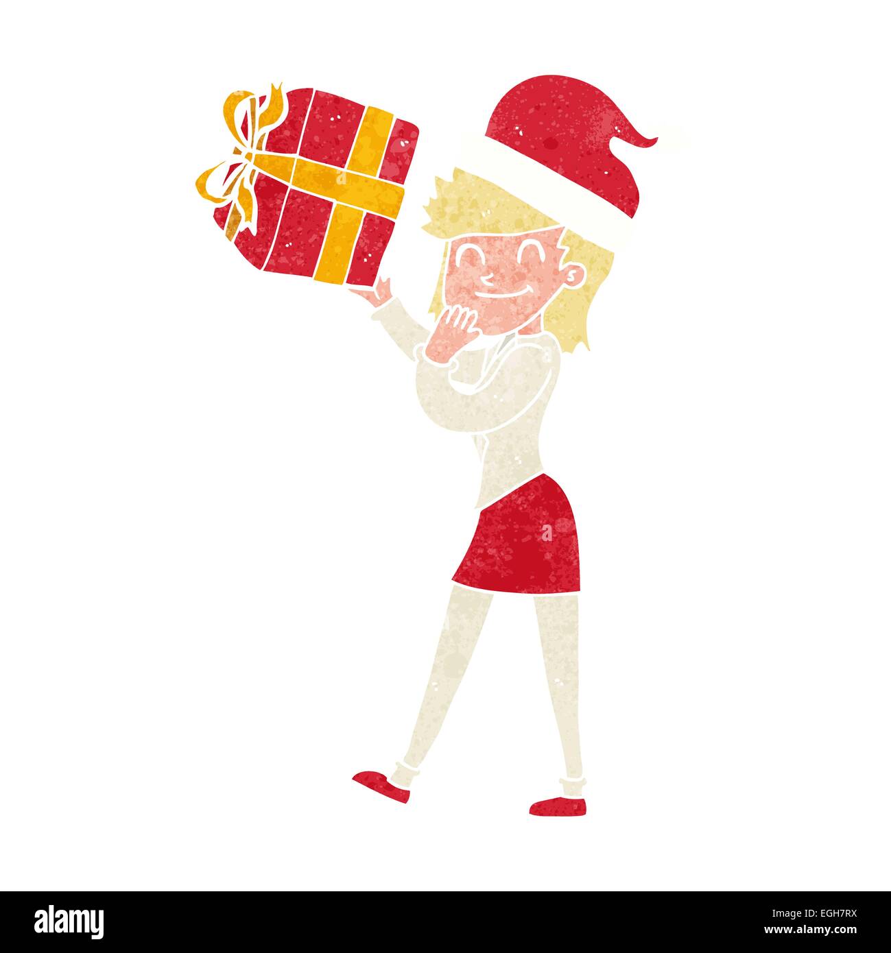 cartoon woman with present Stock Vector Image & Art - Alamy