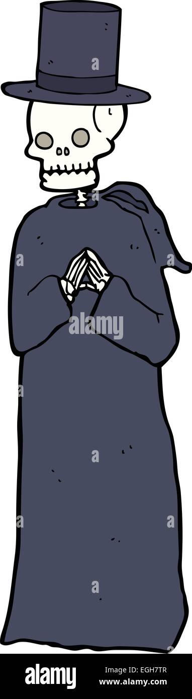 Cartoon Spooky Skeleton Wearing Robe And Top Hat Stock Vector Image And Art Alamy