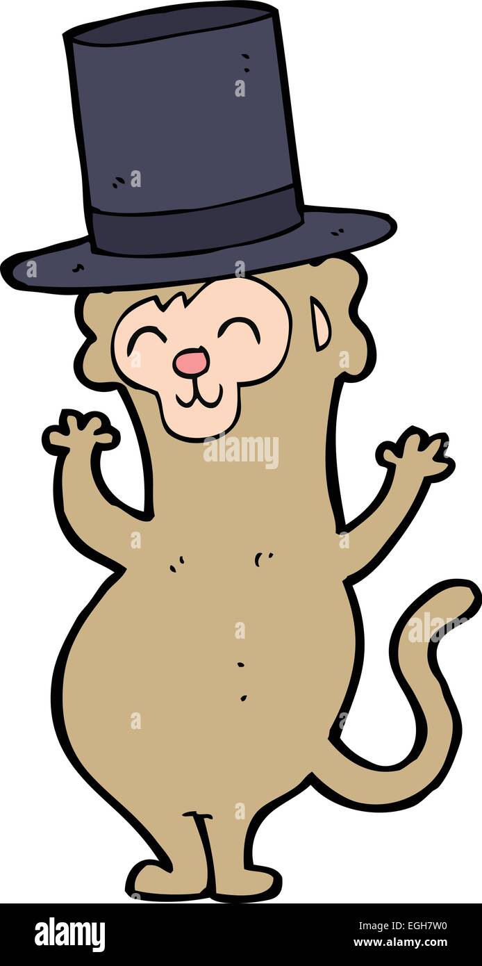 cartoon monkey wearing top hat Stock Vector Image & Art - Alamy
