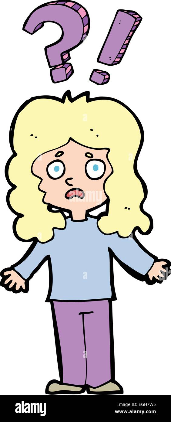 cartoon confused woman Stock Vector Image & Art - Alamy