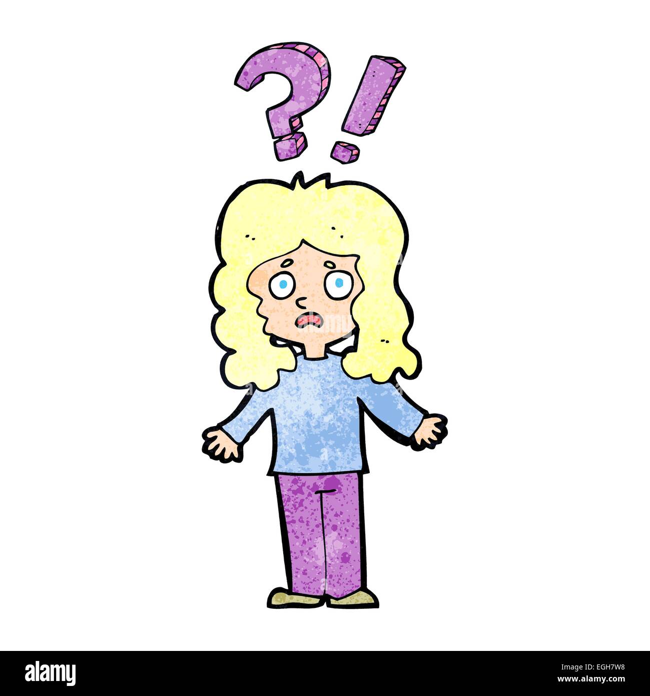 cartoon confused woman Stock Vector Image & Art - Alamy