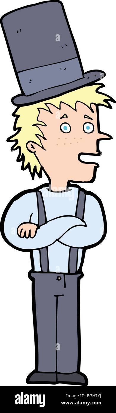 cartoon man wearing top hat Stock Vector Image & Art - Alamy