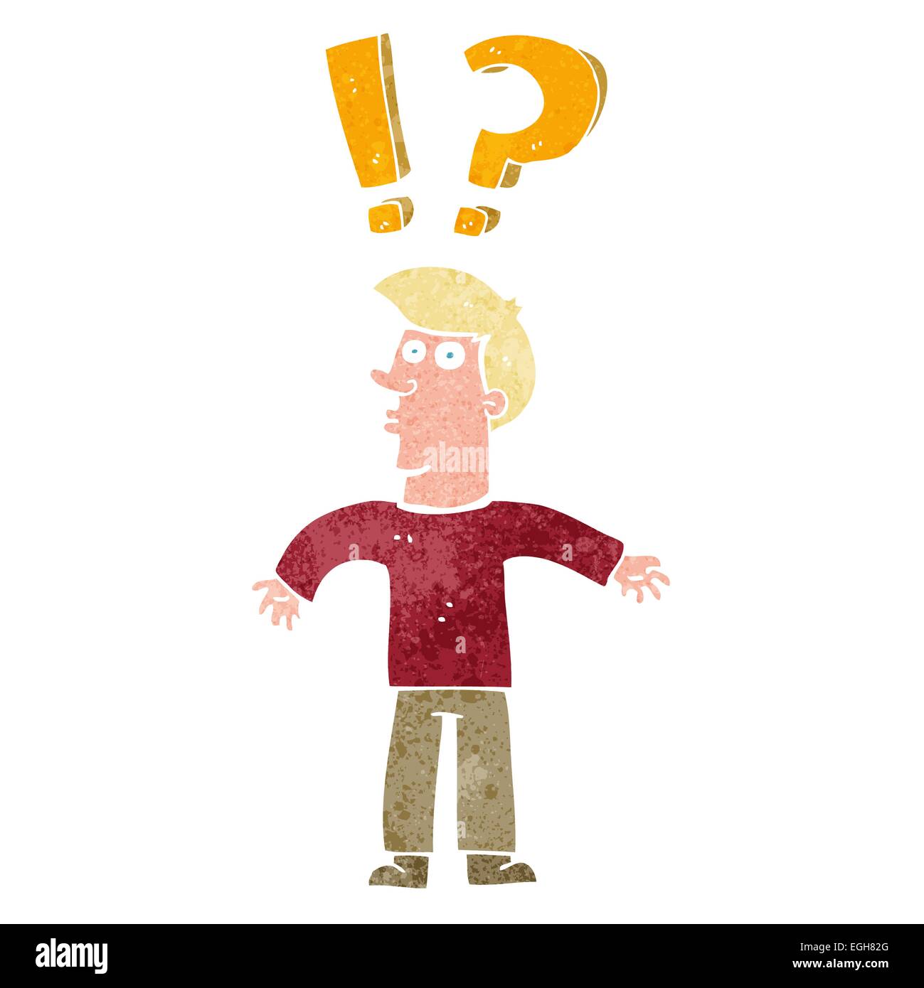 cartoon confused man Stock Vector Image & Art - Alamy