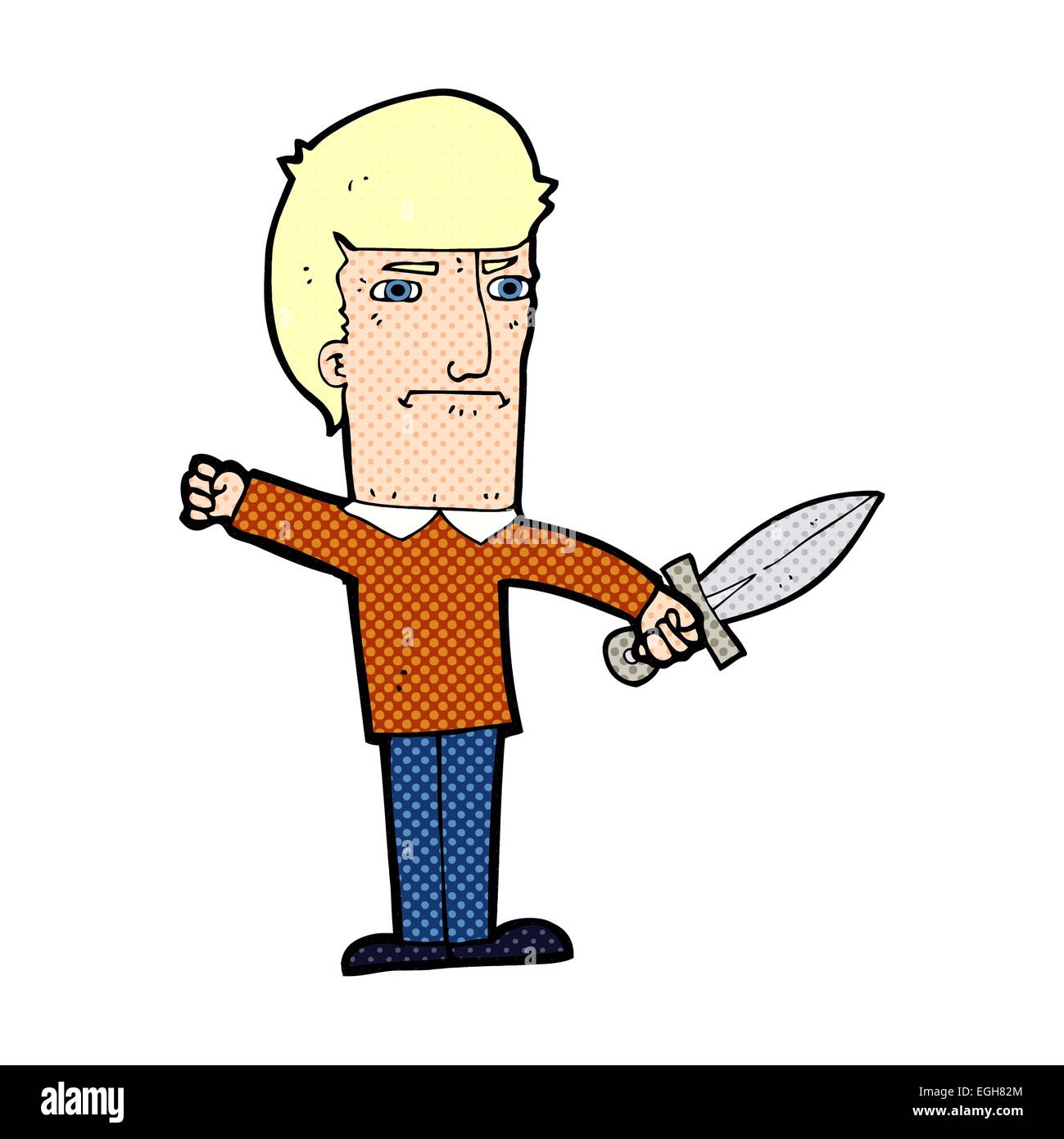 cartoon man holding a dagger Stock Vector Image & Art - Alamy