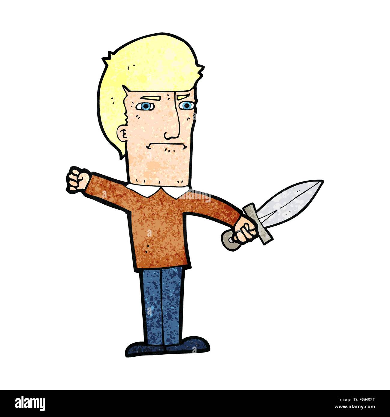 cartoon man holding a dagger Stock Vector Image & Art - Alamy