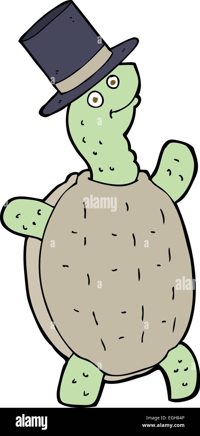 cartoon turtle in top hat Stock Vector Image & Art - Alamy