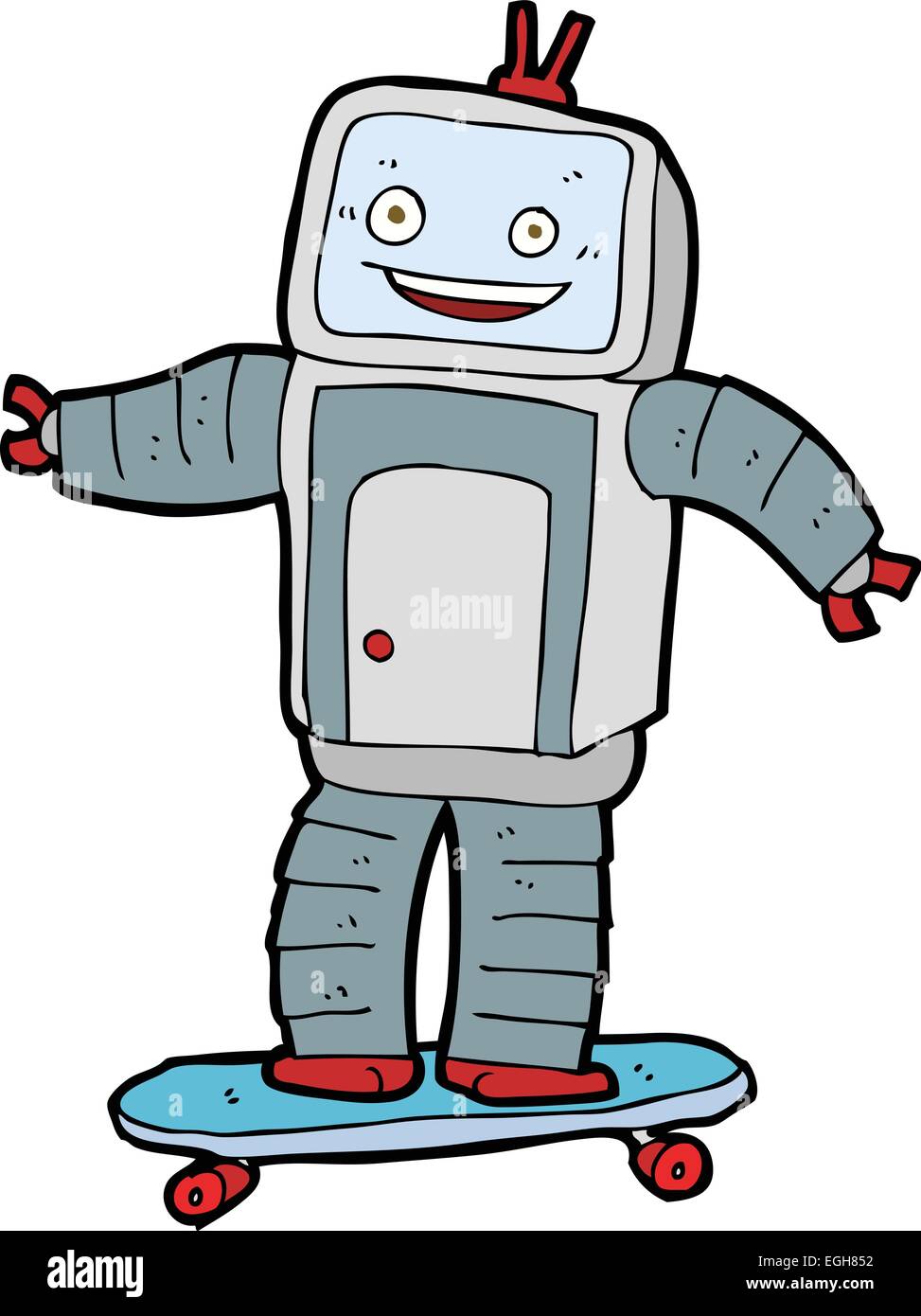 cartoon skateboarding robot Stock Vector Image & Art - Alamy