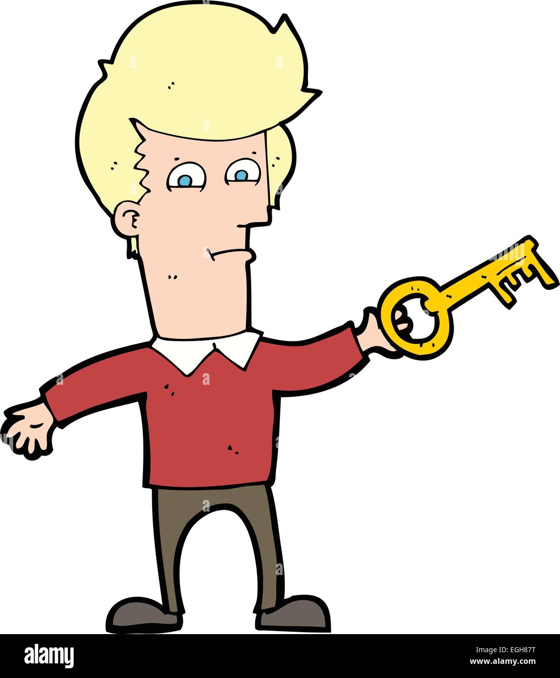cartoon man with key Stock Vector Image & Art - Alamy