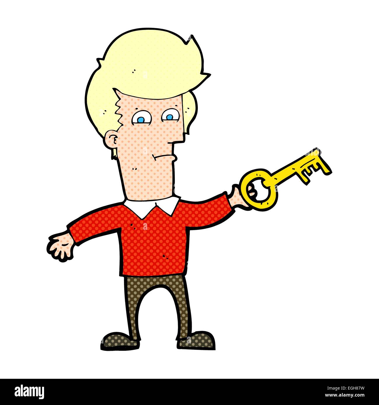 cartoon man with key Stock Vector Image & Art - Alamy