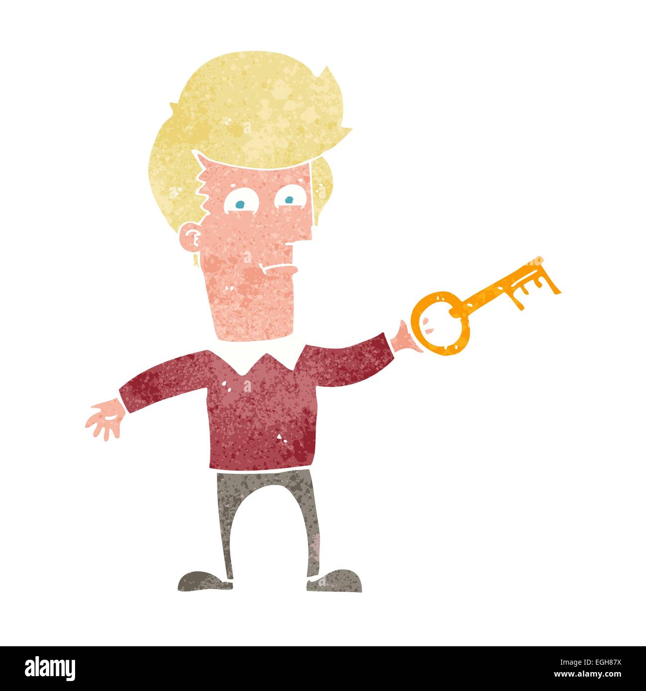 cartoon man with key Stock Vector Image & Art - Alamy