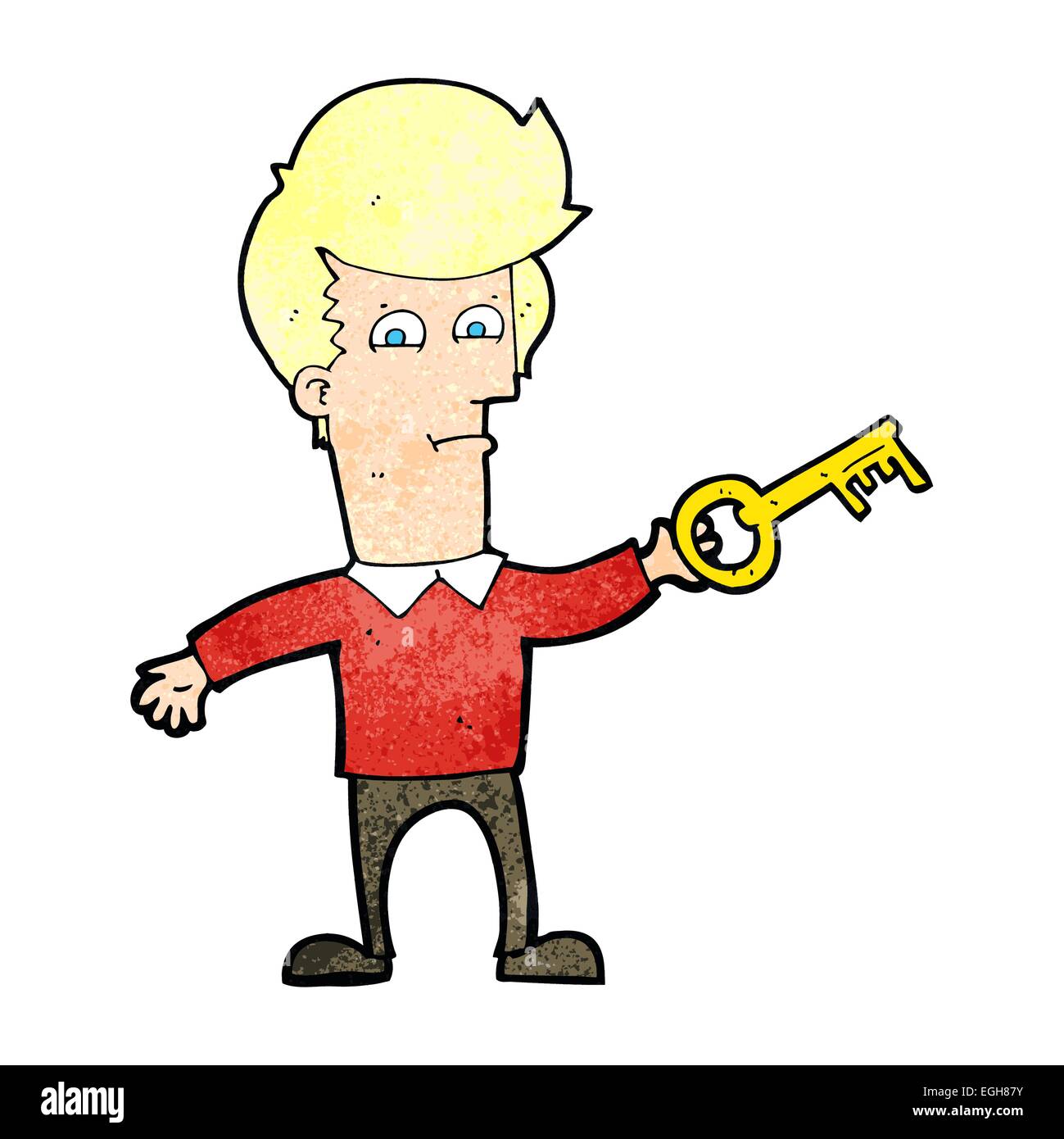 cartoon man with key Stock Vector Image & Art - Alamy