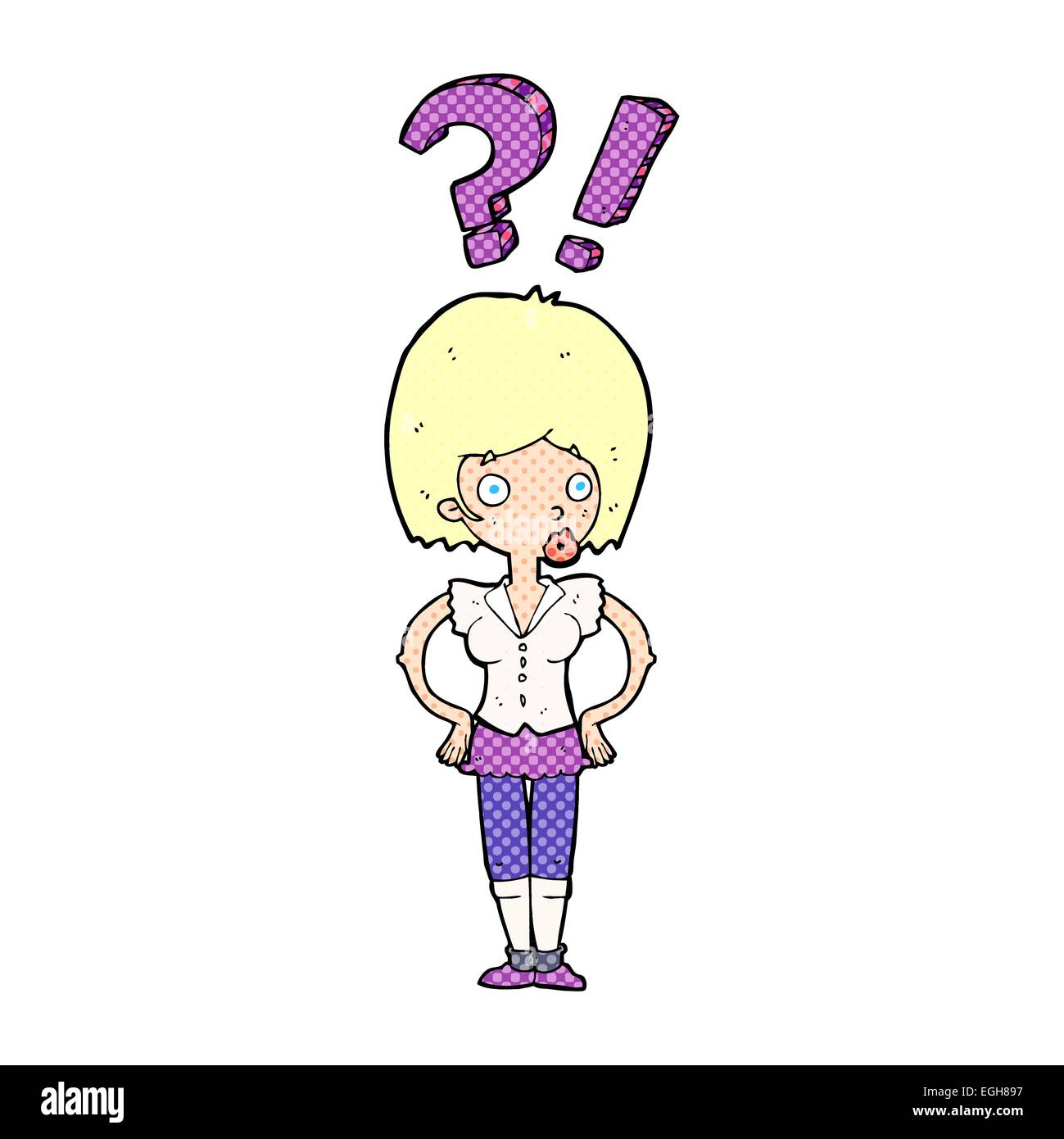 cartoon woman asking question Stock Vector Image & Art - Alamy